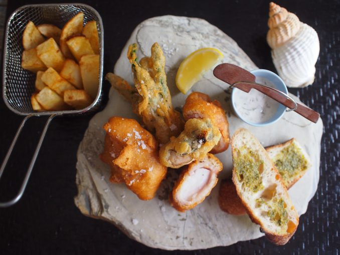 Recipe -Monkfish Cheek Wrapped in Pancetta, Oyster & Chips – Naoko's ...