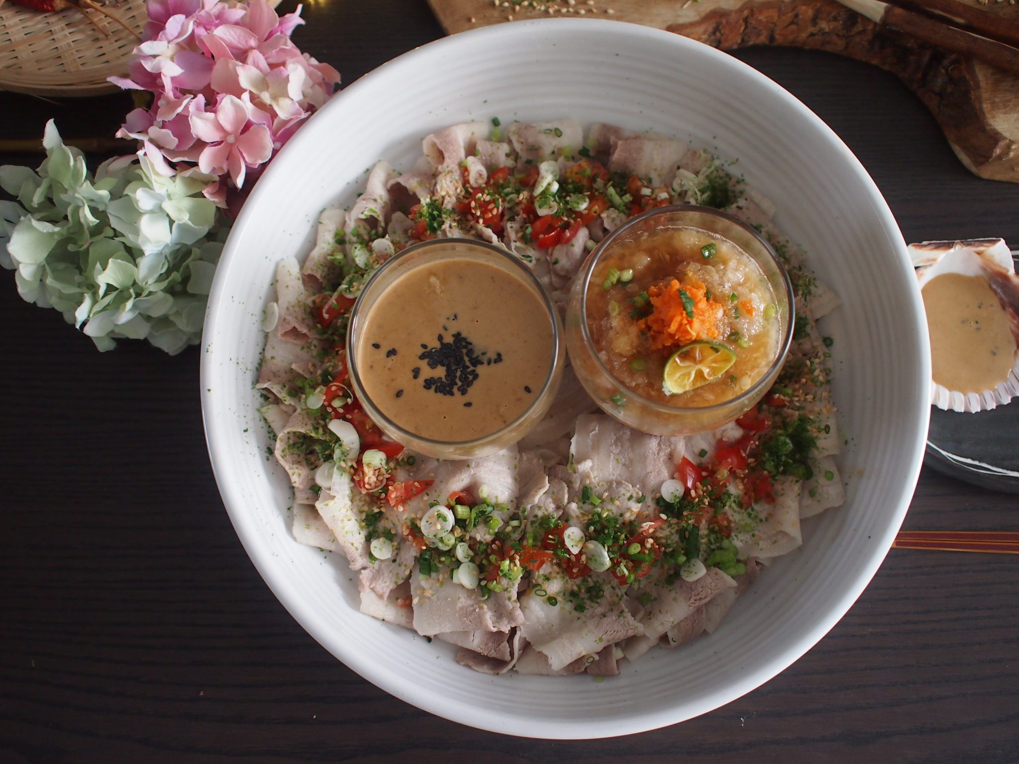 Recipe -Cold Shabu Shabu with Creamy Sesame Dressing & Momiji Oroshi ...