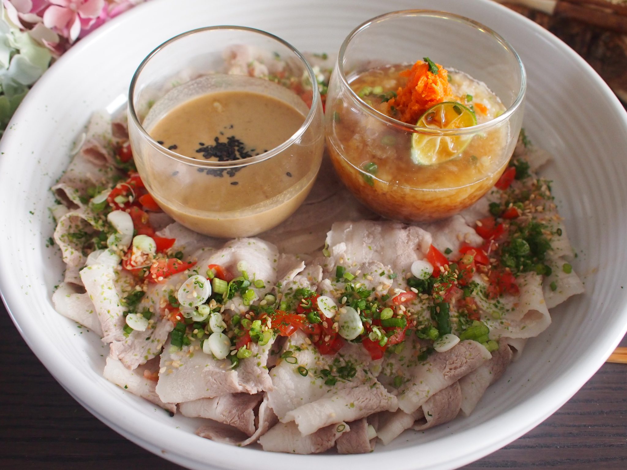 Recipe -Cold Shabu Shabu with Creamy Sesame Dressing & Momiji Oroshi ...