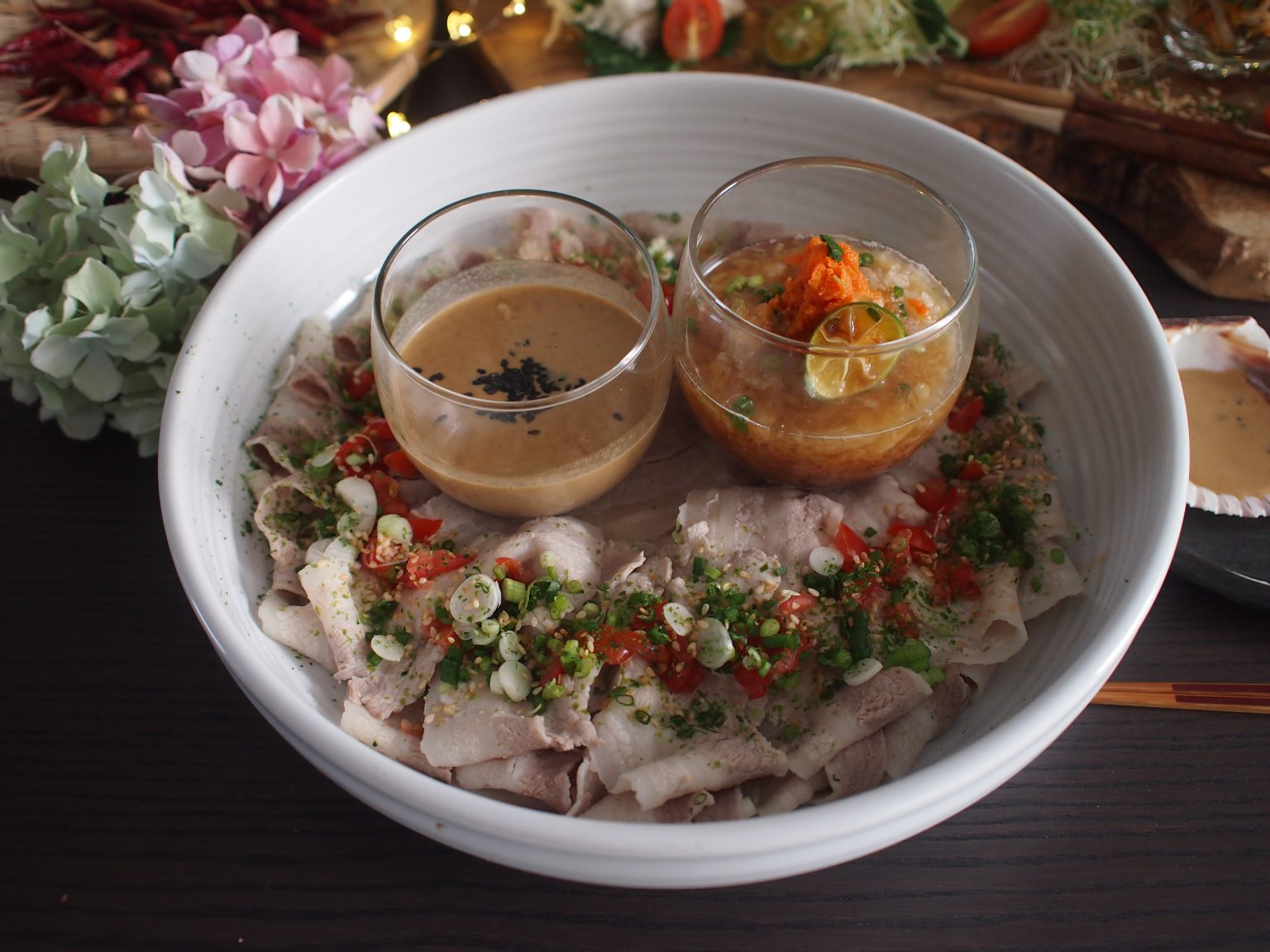 Recipe -Cold Shabu Shabu with Creamy Sesame Dressing & Momiji Oroshi ...