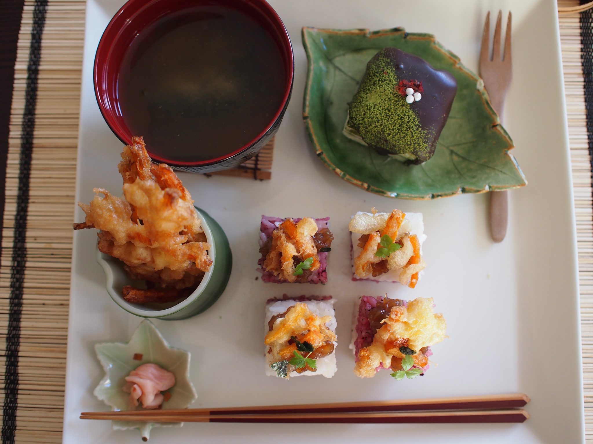 Mini Tempura Sushi & Mochi Matcha Mille-Feuille – Naoko's Kitchen
