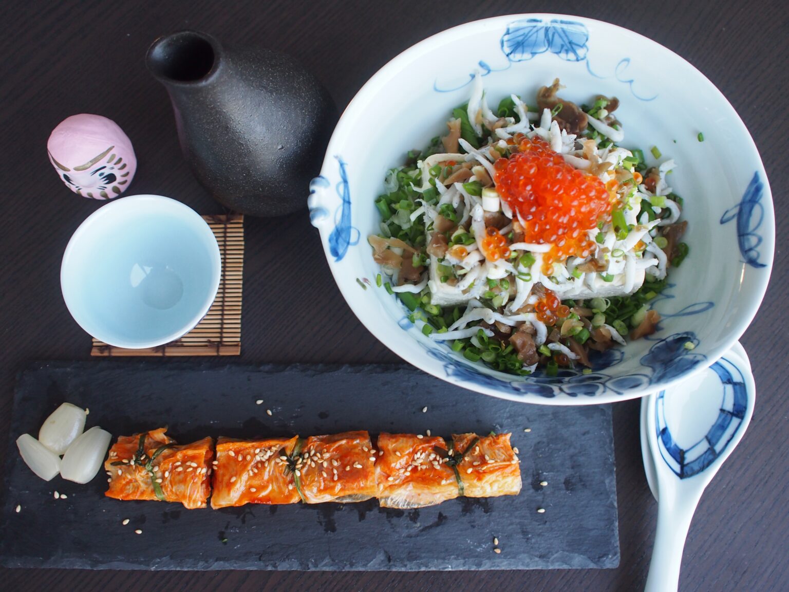 Yuba (soya bean skin) Wrapped Kimchi Pork, Tofu Salad – Naoko's Kitchen